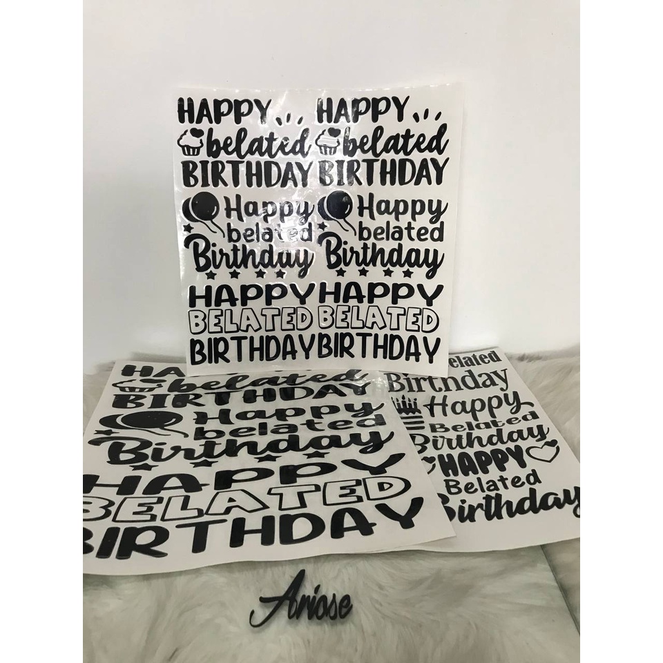 1 PCS Happy Belated Birthday Sticker for Bubble Balloon Size 18inch ...