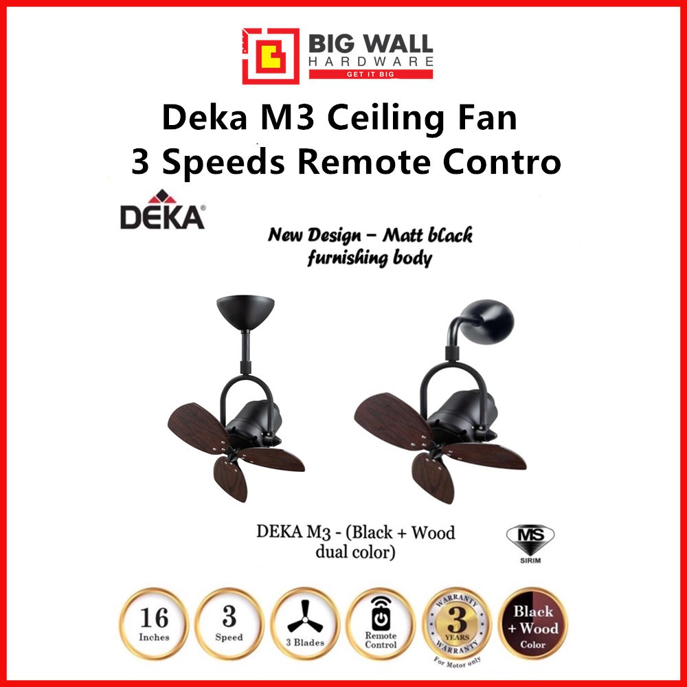Deka Ceiling Wall Mount Fan M3 | Shelly Lighting