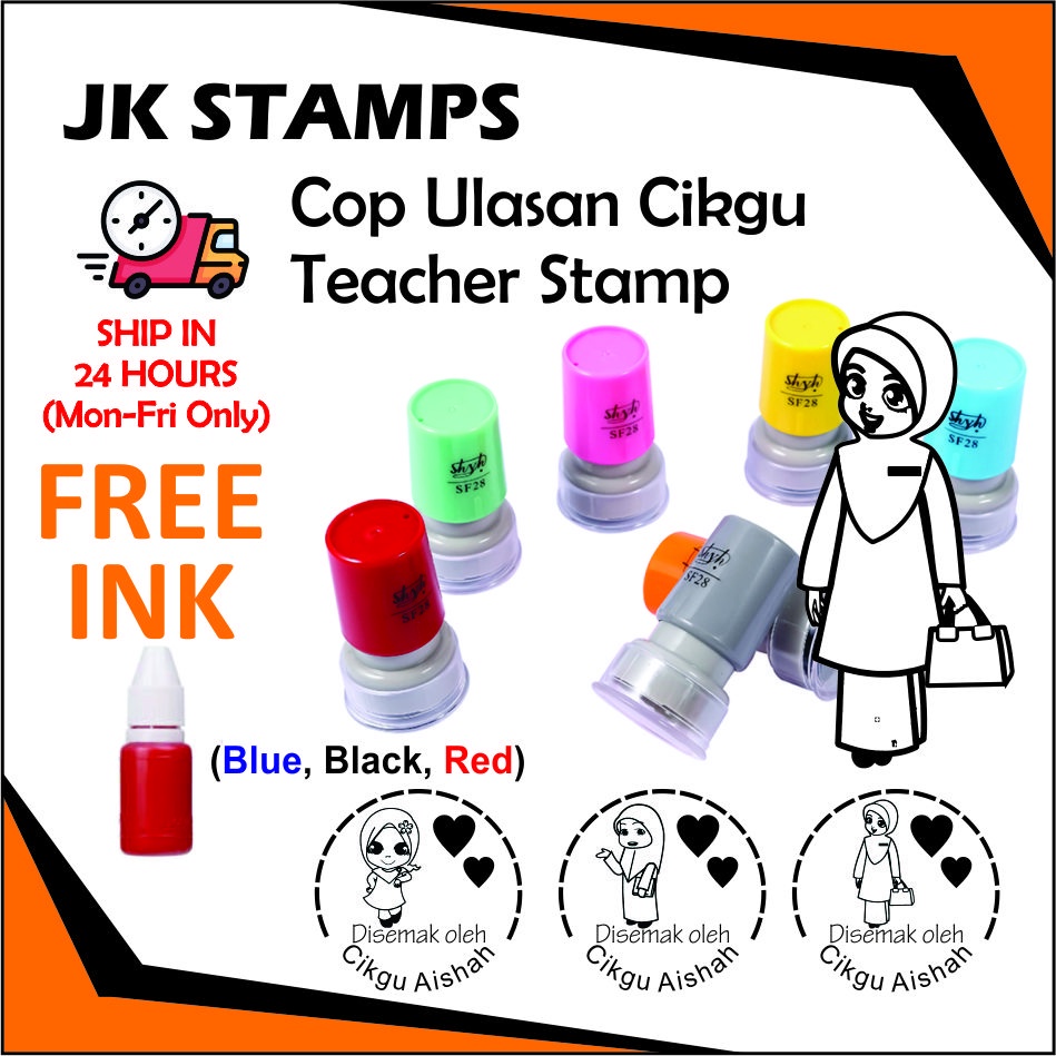 Cop Ulasan Guru "Disemak Oleh/ Checked by" - (PRE INK Stamp/Siap ink ...
