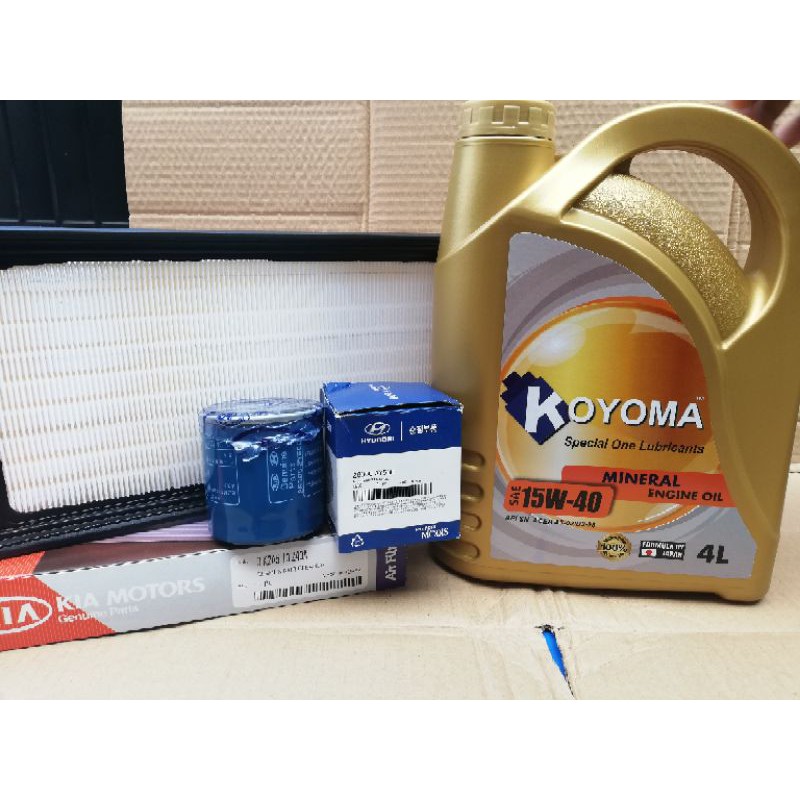 KIA SPECTRA, SEPHIA, NAZA CITRA AIR FILTER + OIL FILTER + KOYOMA 15W40 ...