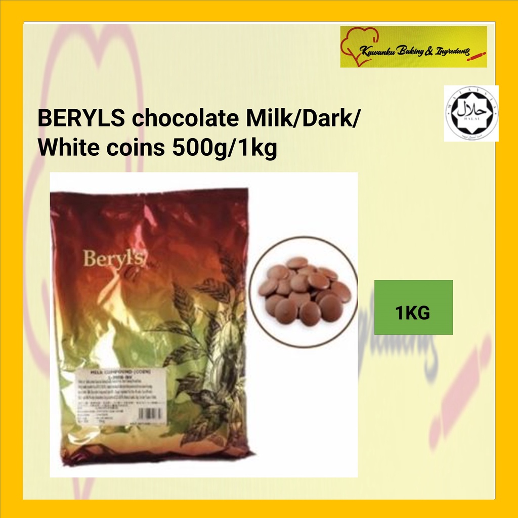 Berlys Chocolate /dark /milk /White Chocolate Compound Coins 1kg /500g ...