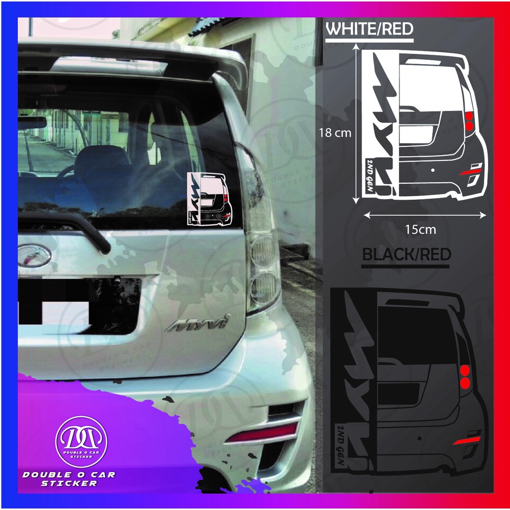 [Ready Stock]Perodua Myvi 2nd gen rear shape sticker KI00424 | Shopee ...