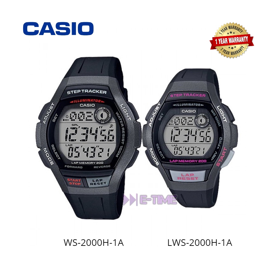 100% ORIGINAL CASIO WS-2000H-1A LWS-2000H-1A COUPLE STEP TRACKER SPORT ...