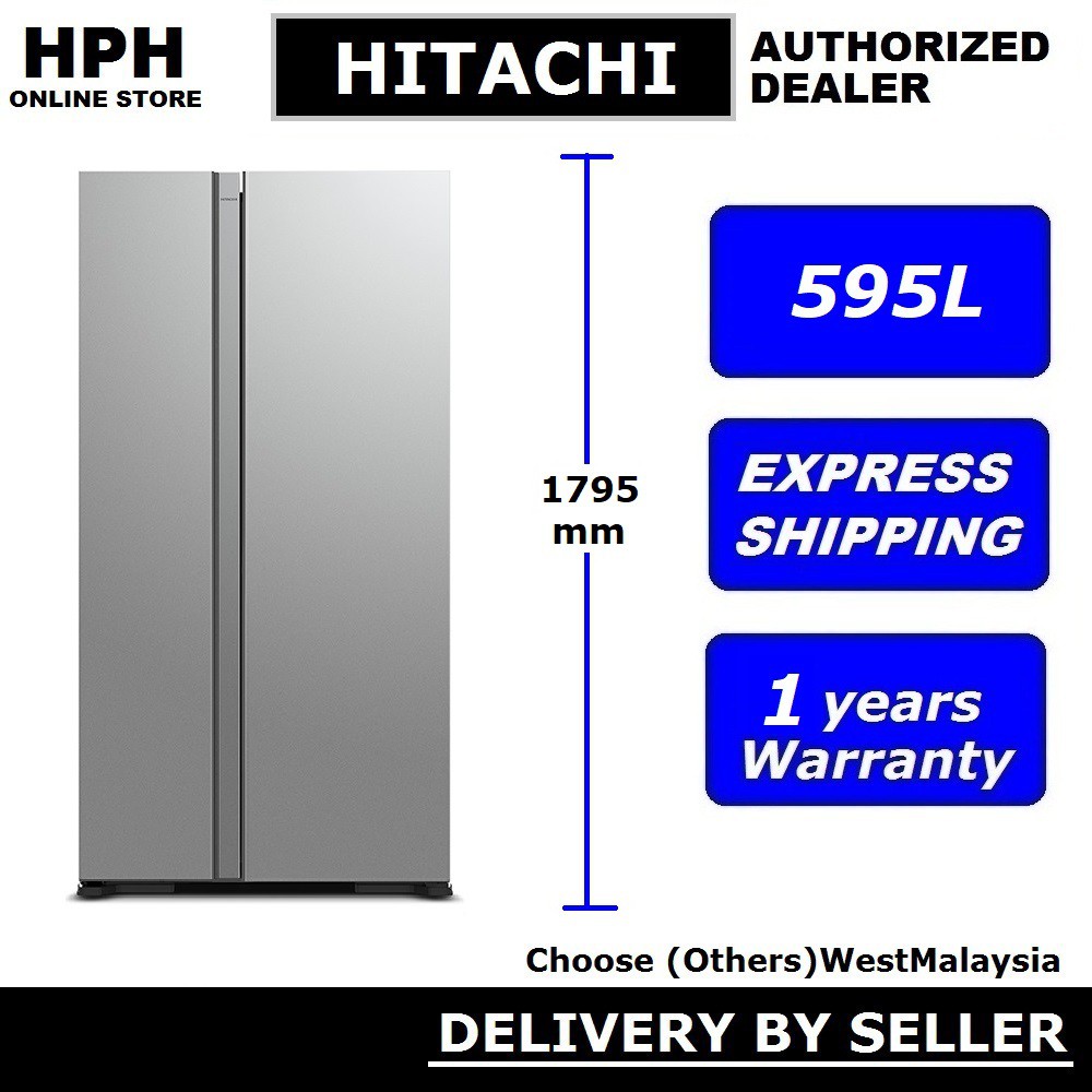 HITACHI 595l Side By Side Inverter Refrigerator R-S800PM0 / R-S800PM0 ...