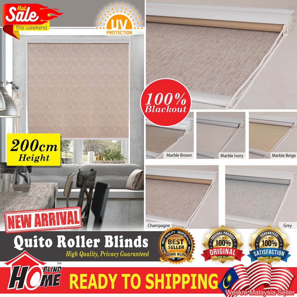 [HOMEBLIND] Quito Roller Blinds 100% Blackout Emboss Design / Langsir ...