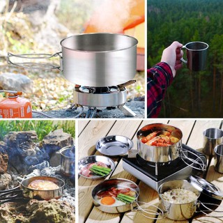 Camping Cooking Set Stainless Steel Outdoor Portable Cookware Set ...