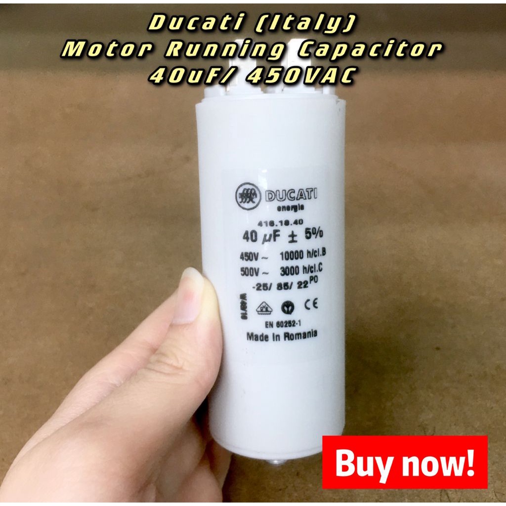 DUCATI 40uF 450VAC MOTOR RUNNING CAPACITOR (Italy) | Shopee Malaysia
