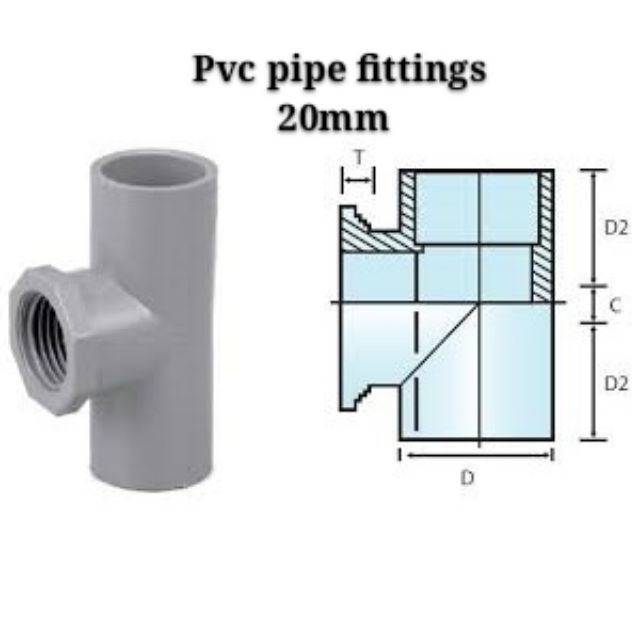 Pvc Pt Tee 20mm (3/4") | Shopee Malaysia