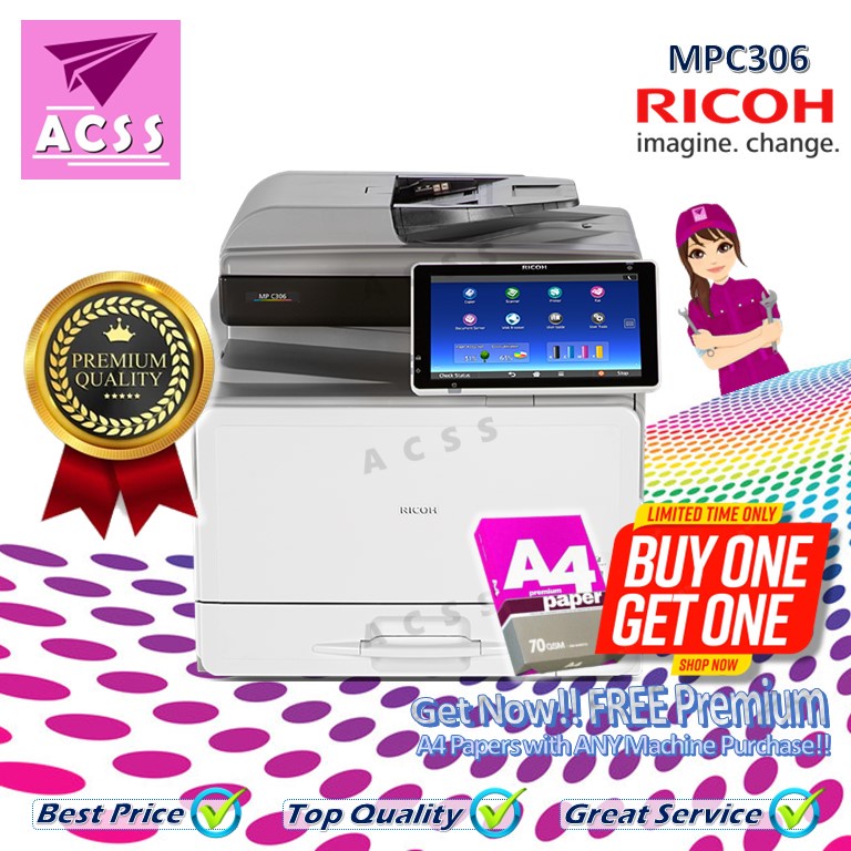 RICOH MPC306 Multifunction Colour Printer Copier (7-14 days delivery ...