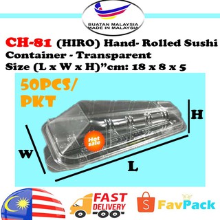 CH-81 (HIRO) Plastic Hand Tray Packaging - Rolled Temaki Sushi Tray ...