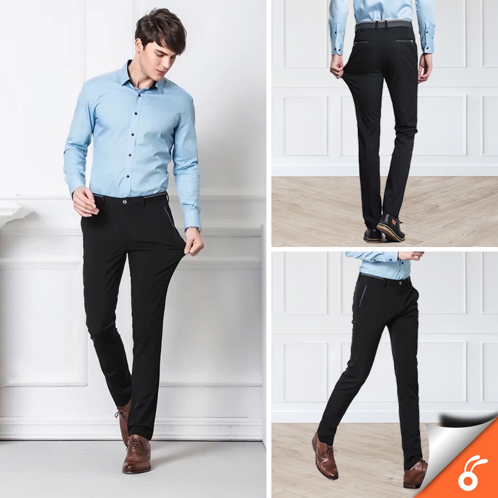 0353 WIN CEO Formal Pants Men Long Pants Elastic Smart Men Business ...