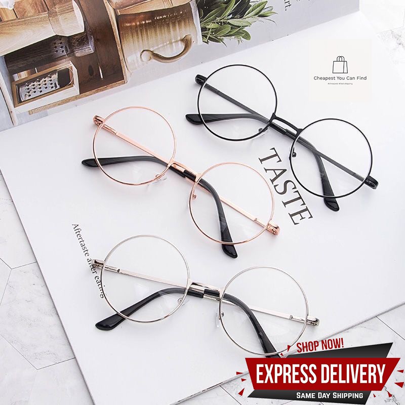 CYCF Unisex Korean Style Round Glasses Frame with transparent lens ...