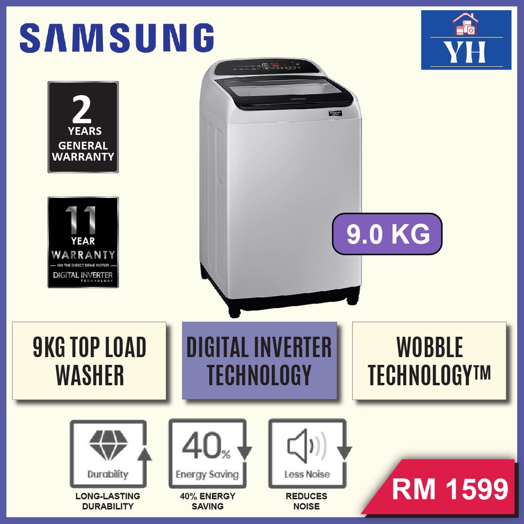 Samsung 9KG Digital Inverter with Wobble Technology Top Load Automatic ...