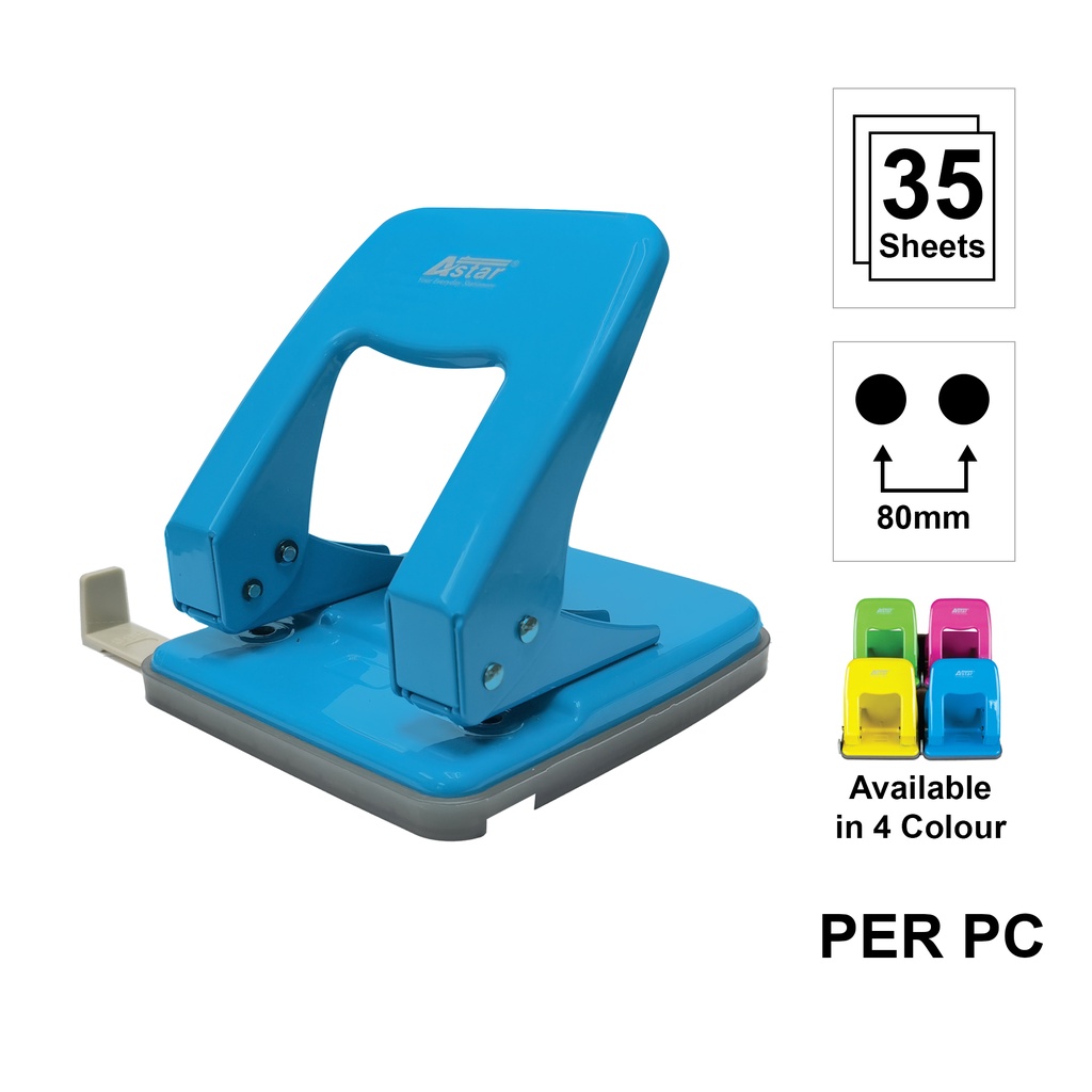 Astar Two Holes Colour Punch (P1002) Paper Punch Penebuk Lubang Kertas ...