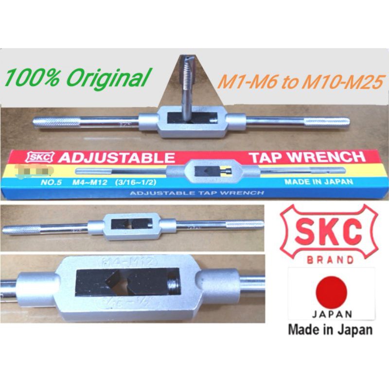 SKC JAPAN HAND TAP HANDLE (M1-M6 - 1/16"-1/4") (M10-M25 - 3/8"-1") SKC ADJUSTABLE TAP WRENCH ...
