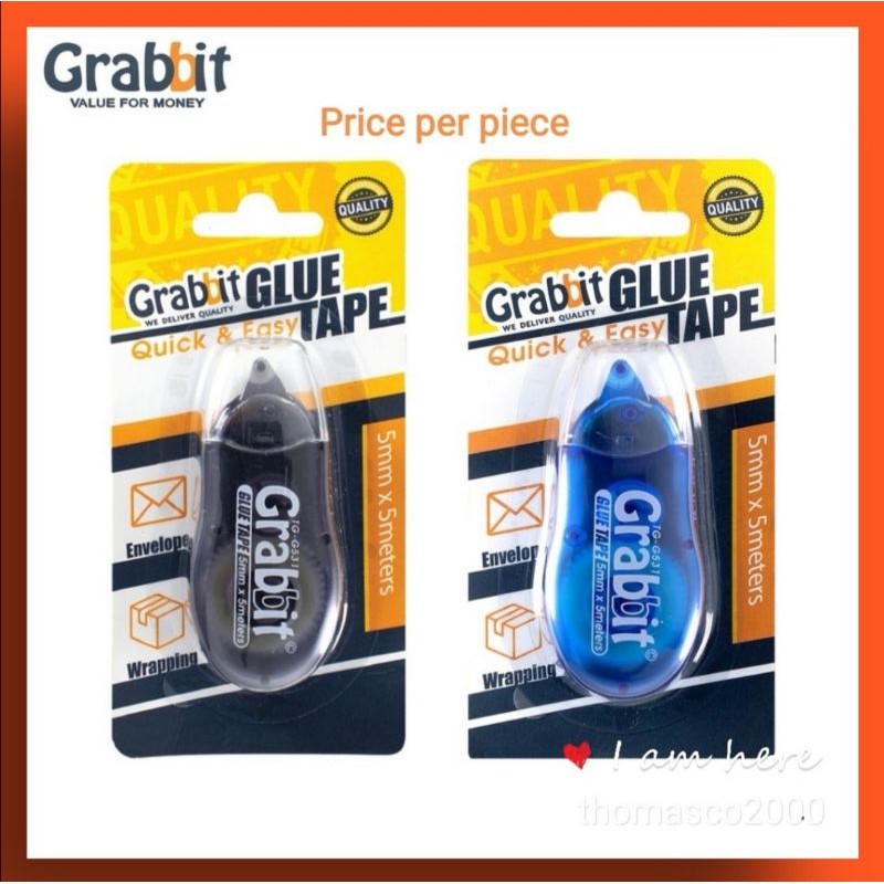Grabbit Glue Tape 5mmx5mm Non Toxic / Home Office Stationery | Shopee ...