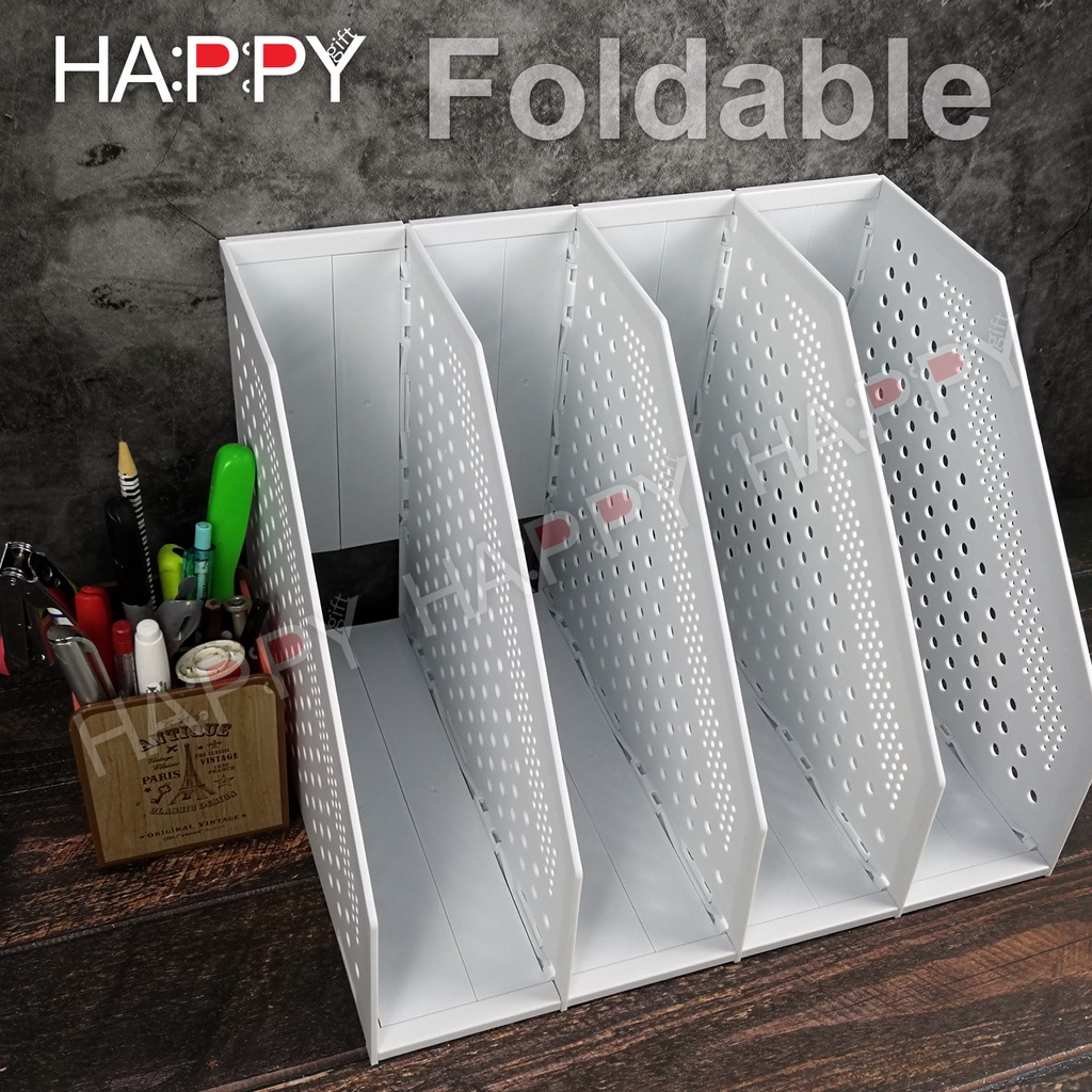 book shelf File folder foldable A4 file stand holder, Magazine File ...