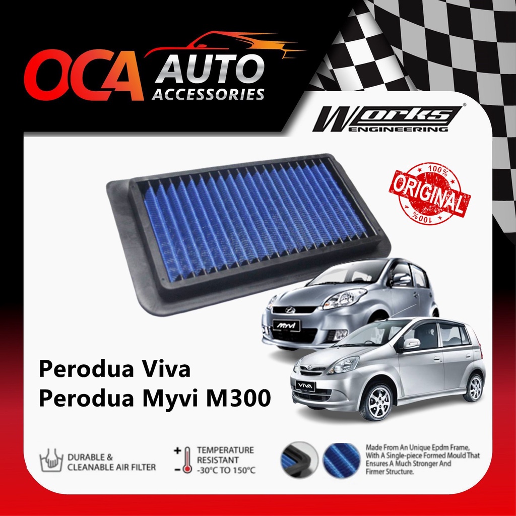 Perodua Viva Myvi 1.0 Works Engineering Drop In Air Filter Performance ...