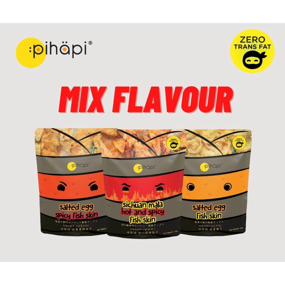 [HALAL] 12 packs x 50g = 600g Pihapi Salted Duck Egg Fish Skin Snacks ...