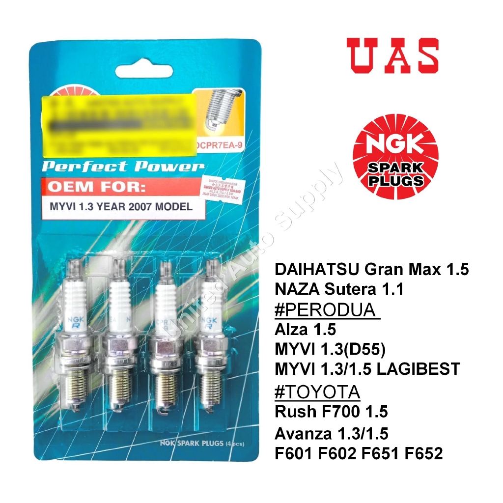 NGK Spark Plugs Set DCPR7EA-9 for DAIHATSU Gran Max, Naza Sutera ...