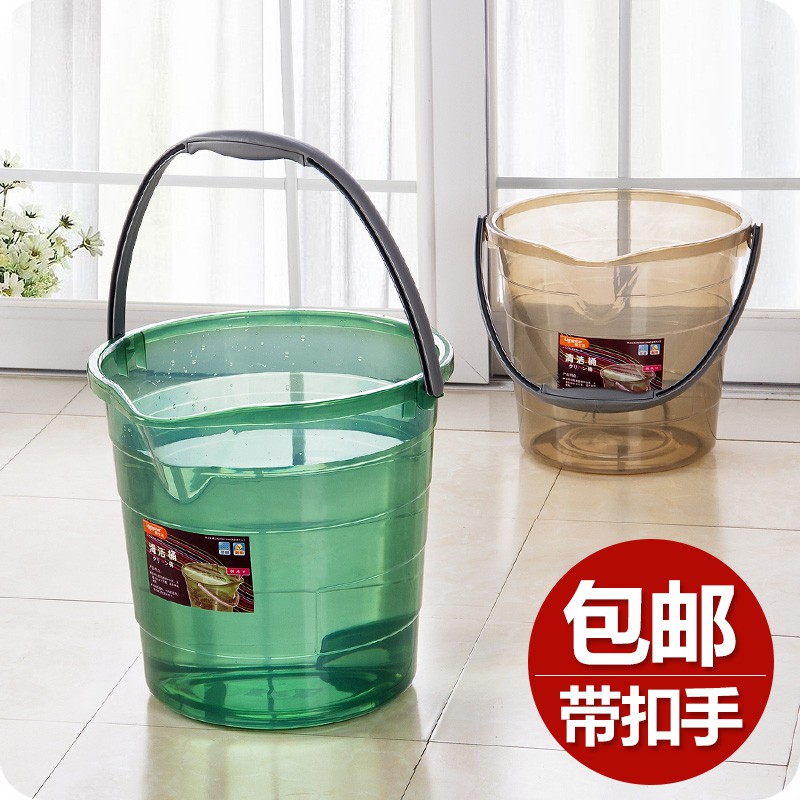 Transparent extra thick bucket plastic bucket household large water ...