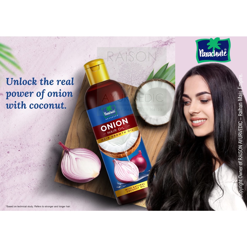 Parachute Advansed Onion Hair Oil |Hair Growth Oil| Reduces hairfall | With Natural Coconut Oil ...