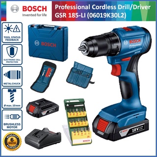 BOSCH 18V GSR 185-Li PROFESSIONAL CORDLESS DRILL/DRIVER BRUSHLESS MOTOR ...