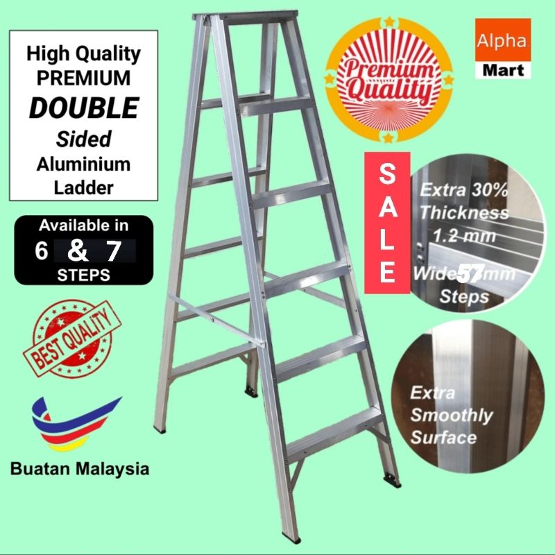 Alpha High Quality DOUBLE side Aluminum Ladder - Premier Ladder - 6 ...