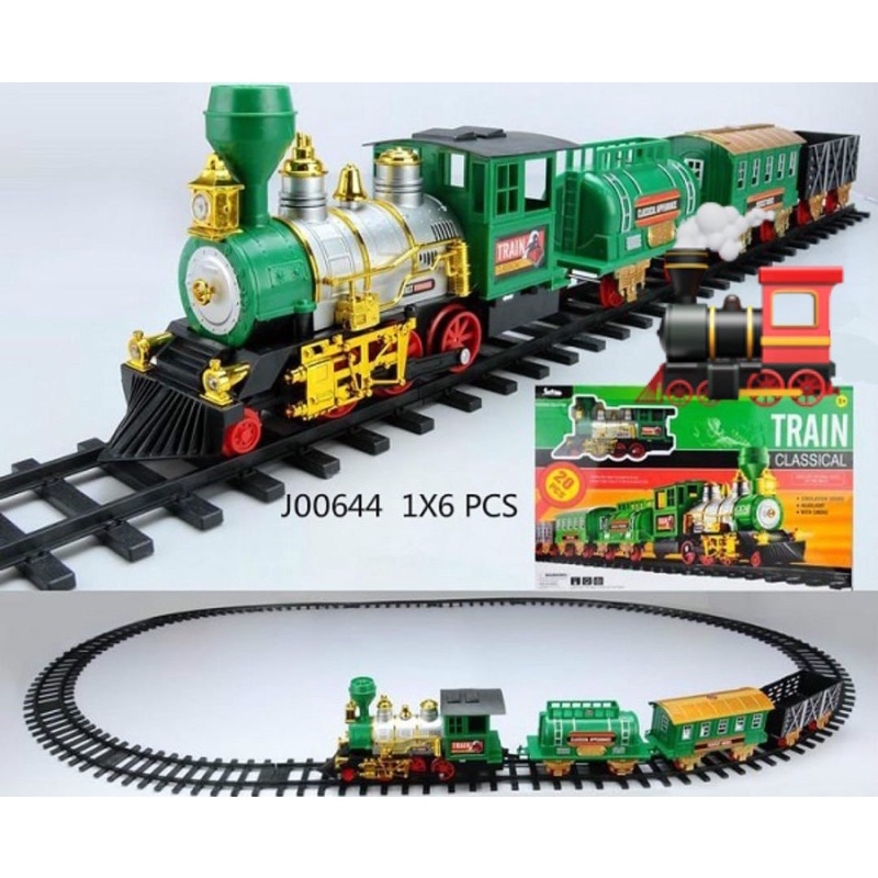 Stimulation Steam Train Electric Train Toy Set Alloy Train Spray Track ...
