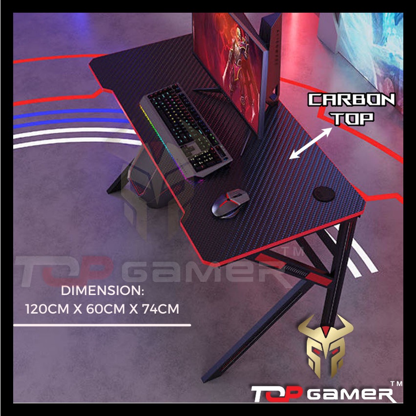TOP GAMER Carbon Gaming Table Desk /Office Table/Game Table/Study Table ...