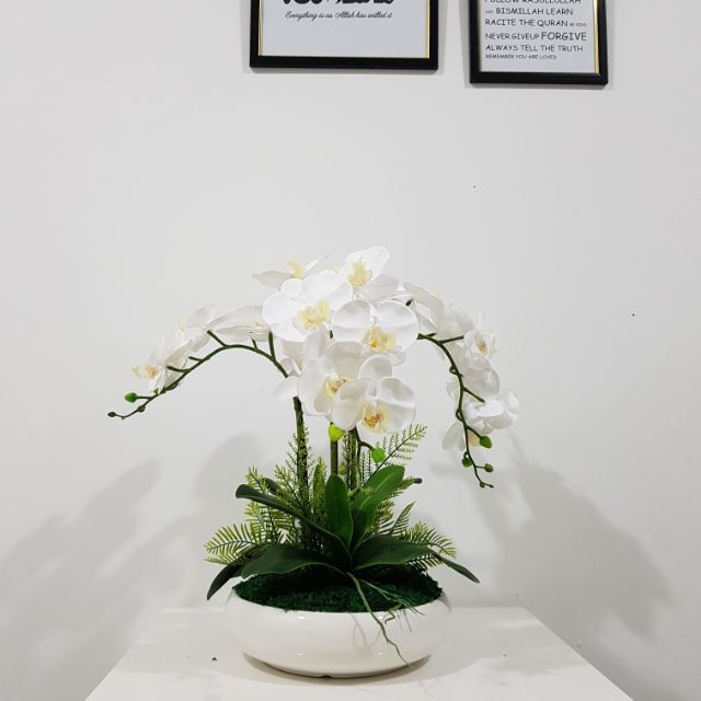 HOT item white Orchid latex PU like original real look( Orkid putih ...