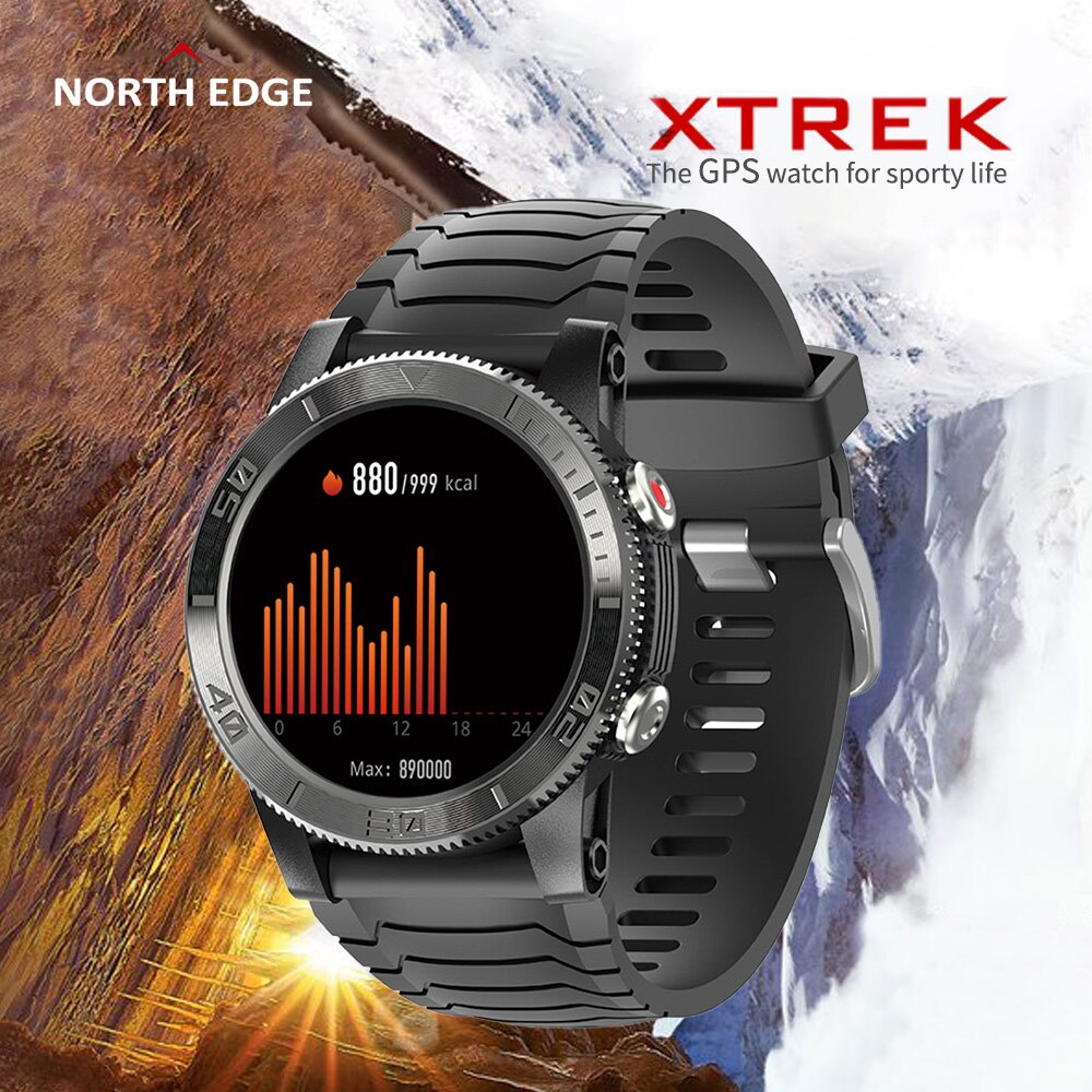 New NORTH EDGE X-TREK 360*360 High Resolution Screen GPS Watch Heart ...