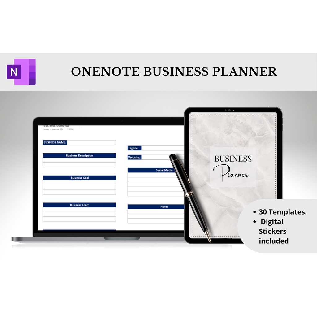 OneNote Business Planner, Digital Business Planner, Business Planning ...