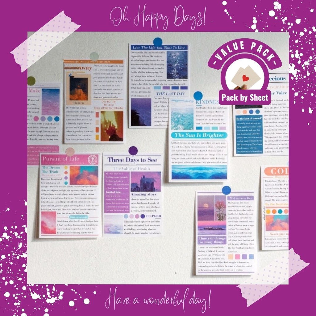 OHHAPPYDAYS! (12 Sheets) VALUE PACK Deco Paper English Paragraph ...