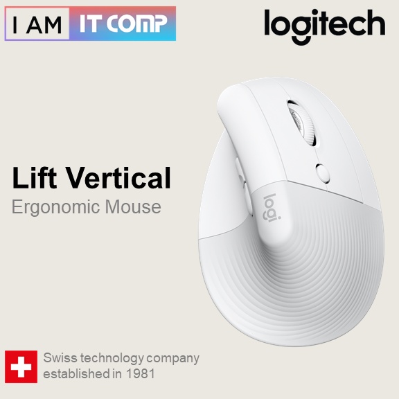 Logitech Lift Vertical Ergonomic Wireless Mouse ( Rose / Graphite ...
