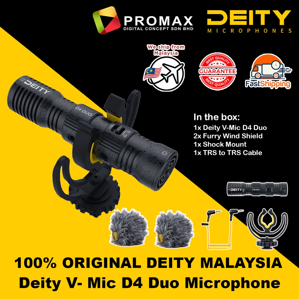 Deity V-MIC D4 Duo Dual Cardioid Stereo Camera-Mount Microphone for ...