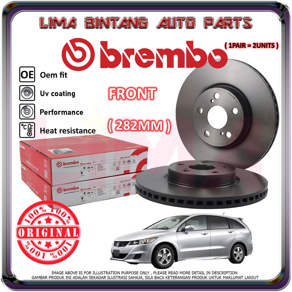 Honda Stream RN6 RN8 RSZ Front / Rear Brake Disc Rotor 1Pair Brembo ...