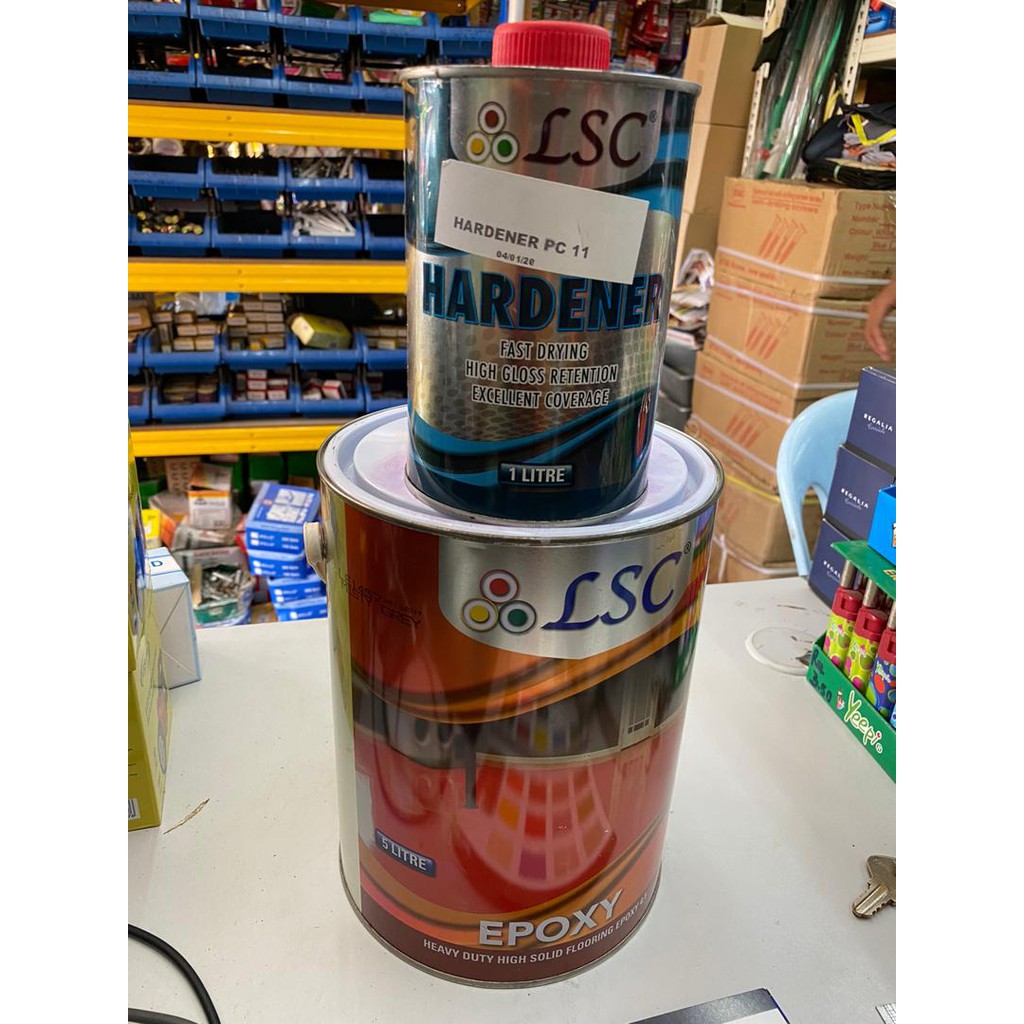 5 Liter LSC HEAVY DUTY Two Pack Epoxy Floor Paint - 4 Liter + 1 Liter ...