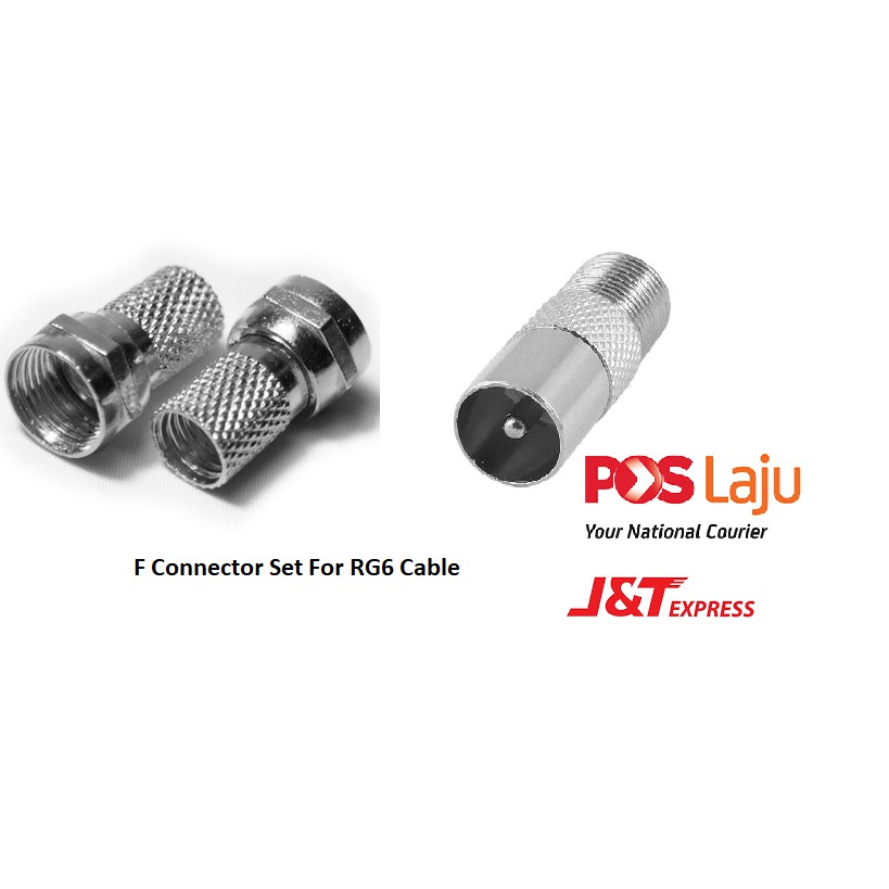 RF Connector Set For Digital TV Or Smat TV To RG6 Cable. | Shopee Malaysia
