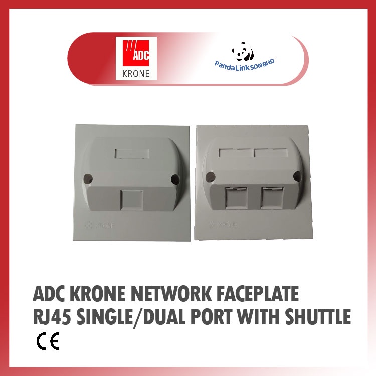 ADC Krone Network Faceplate RJ45 (Single/Dual Port with Shuttle) | Shopee Malaysia