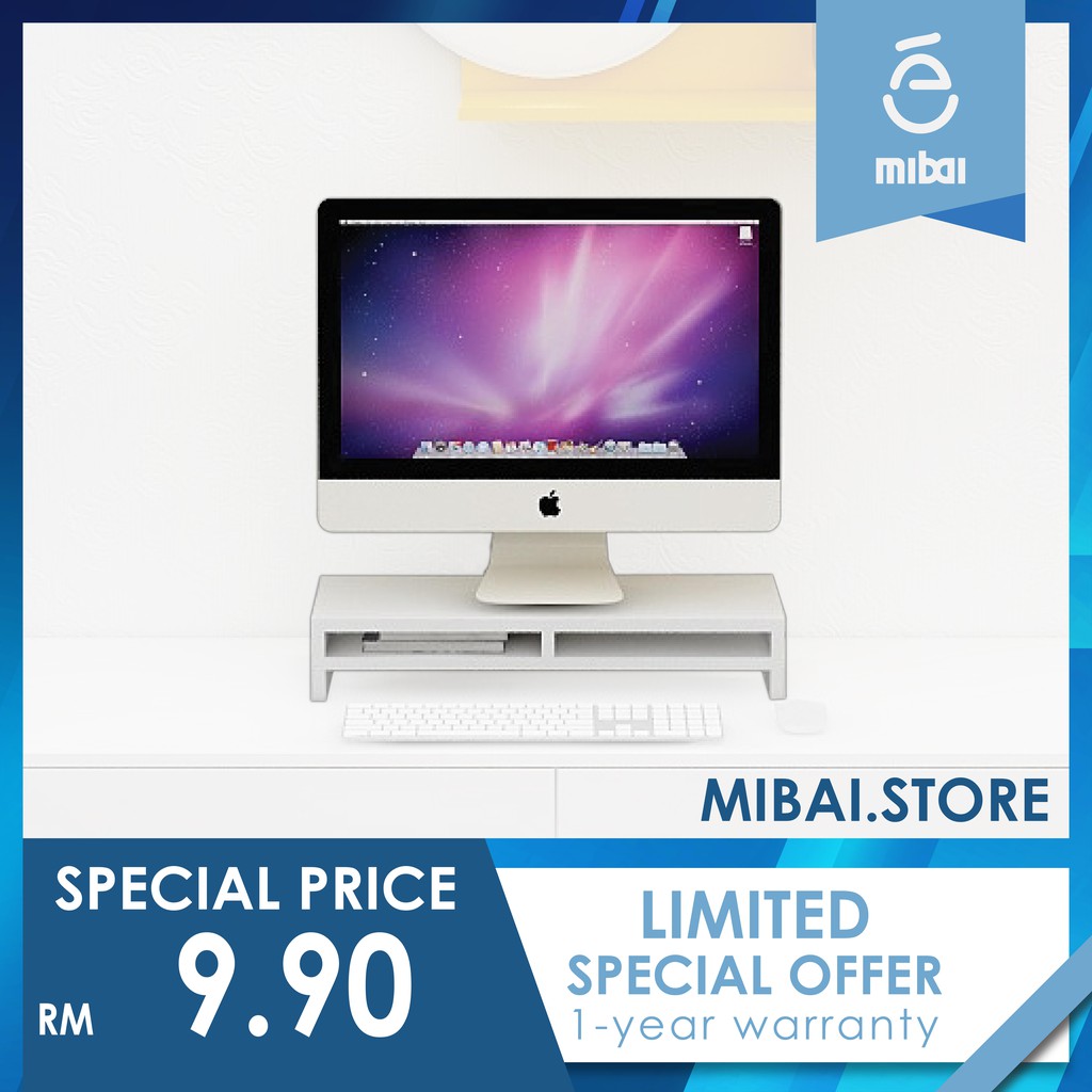 Monitor Stand Computer Screen Riser with Compartment | Shopee Malaysia