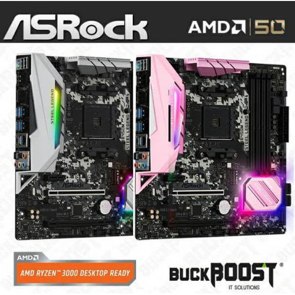ASRock B450M Steel Legend / AMD Ryzen AM4 MATX Motherboard / Ryzen 3000 ...