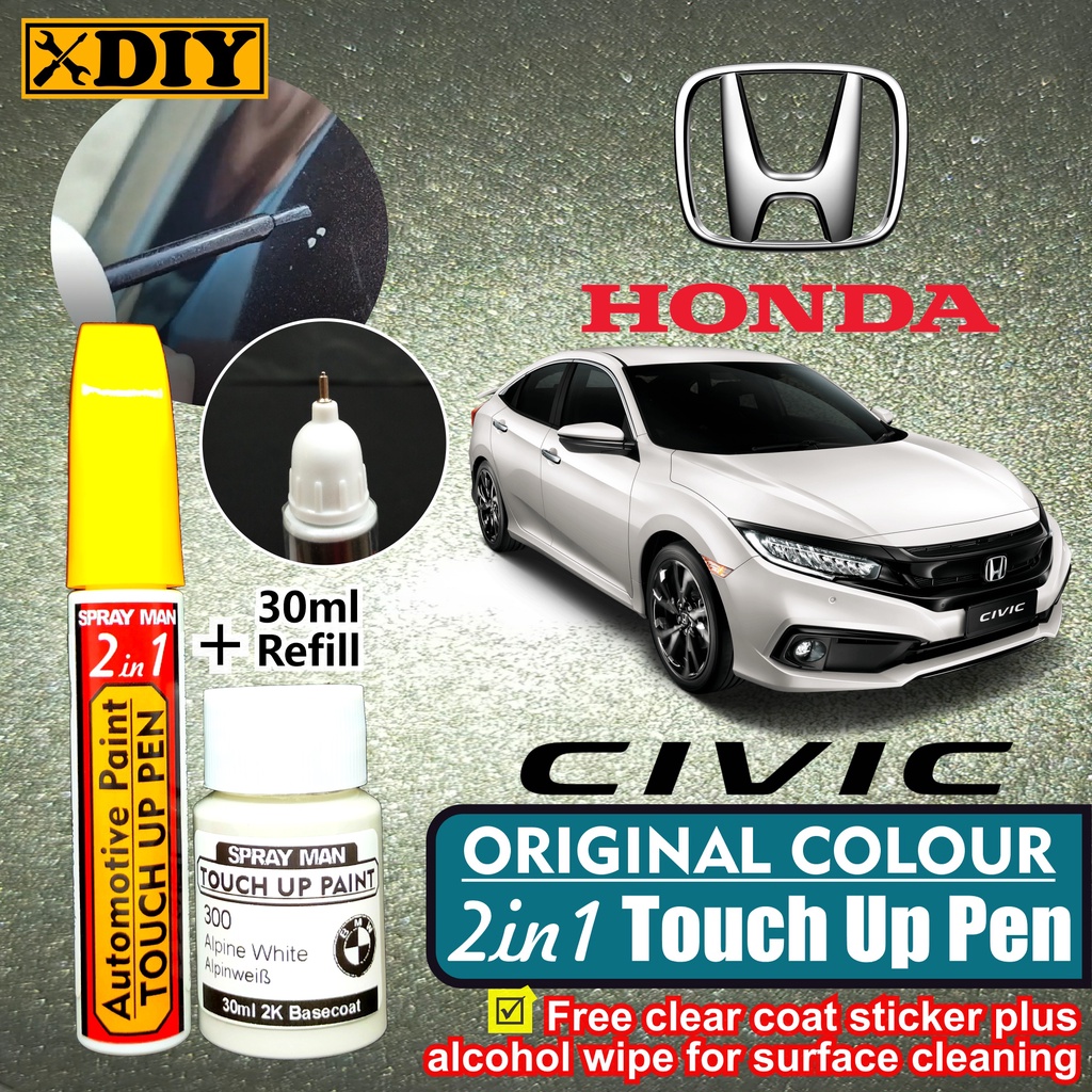 Honda Civic 2in1 Touch Up Pen Original Colour Automotive Paint | Shopee ...