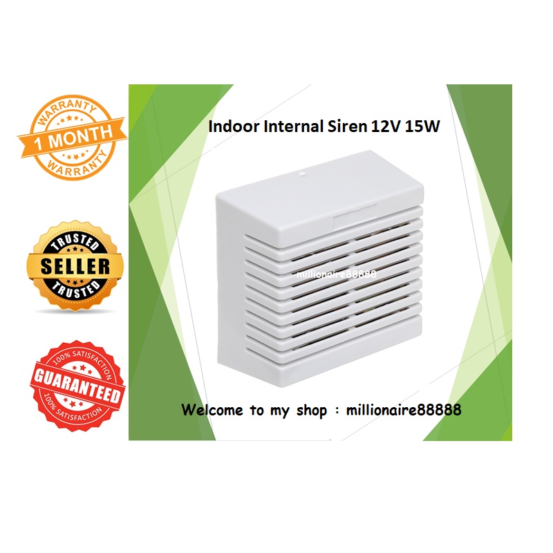 Indoor Internal Siren DC 12V 15W Burglar Alarm Siren (White) | Shopee ...