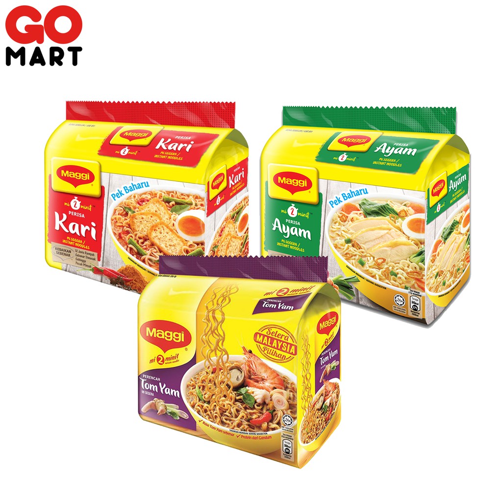 MAGGI 2-MINN (Curry 5x79gm/Chicken 5x77gm/Tom Yam 5x80gm) | Shopee Malaysia