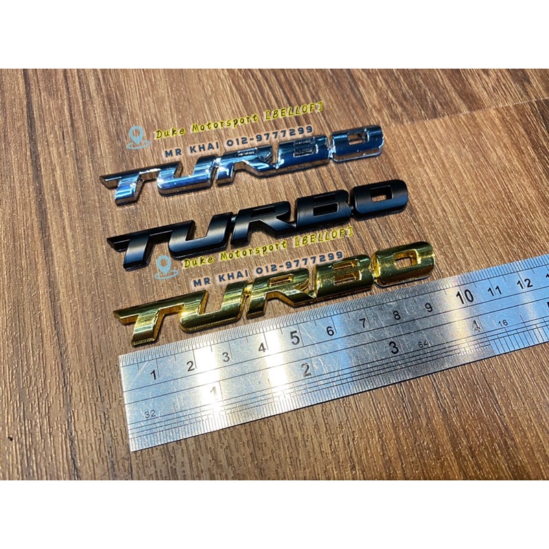 TURBO Emblem Logo Badge Steel Universal Turbo Letter Emblem Badge ...