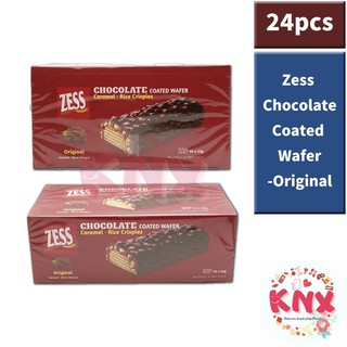 Zess Chocolate Coated Wafer ( Original / Peanut ) 24pcs x 22g | Shopee ...
