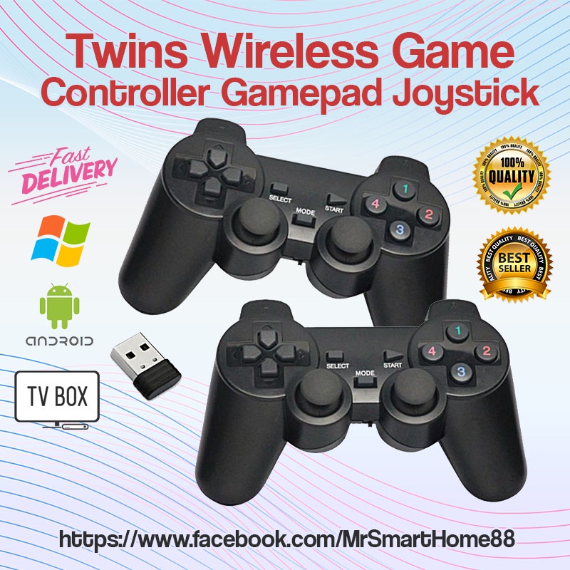 Gamepad [twins] Wireless Controller Joystick Double Shock Usb For Android Tv Box Pc Smart Tv