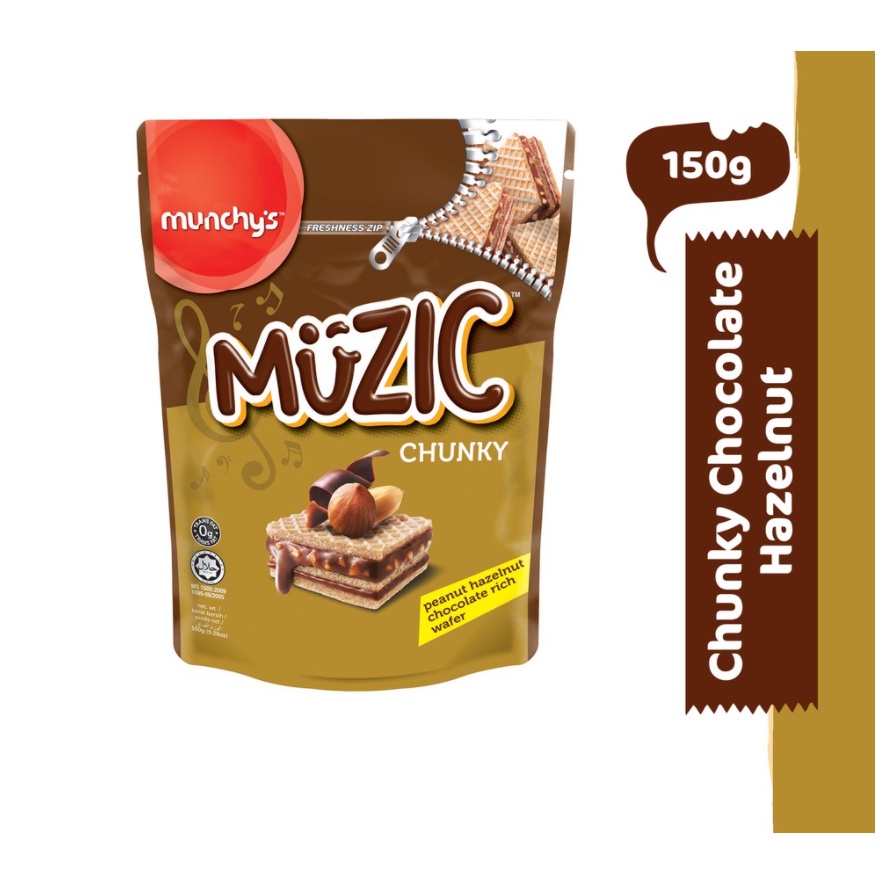 Munchy's Muzic Wafer - Chunky Chocolate Hazelnut (150g) | Shopee Malaysia