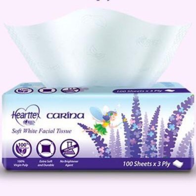 HEARTTEX Carina Facial Tissue 100pulls x 3ply / Tisu Muka Carina ...